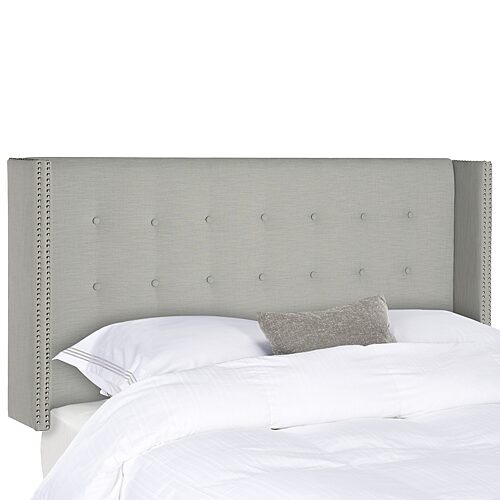 Keegan Linen Upholstered Headboard  One Size  Silver