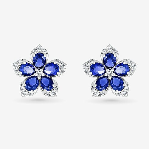Click here for Womens Lab Created Blue Sapphire & 1/5 CT. T.W. Ge... prices