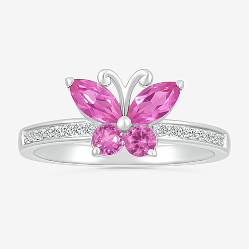 Click here for Womens Lab Created Pink Sapphire Sterling Silver B... prices