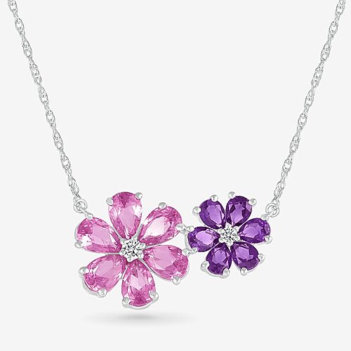Click here for Womens Genuine Purple Amethyst Sterling Silver Flo... prices