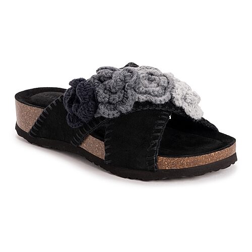 Click here for Muk Luks Womens Penelope Cross Strap Sandal - Blac... prices