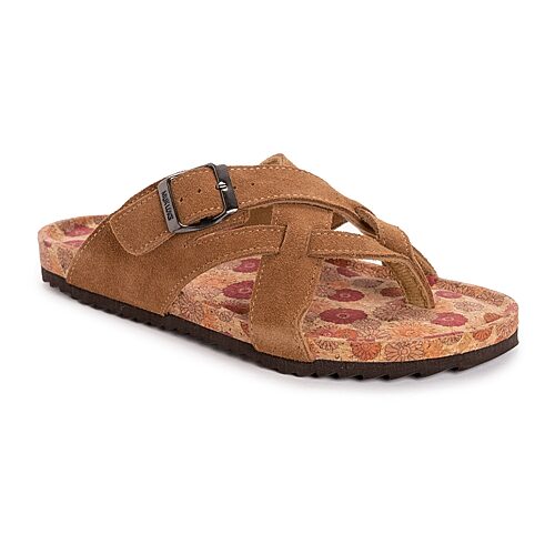 Click here for Muk Luks Womens Tanner Terra Turf Sandal - Cognac prices