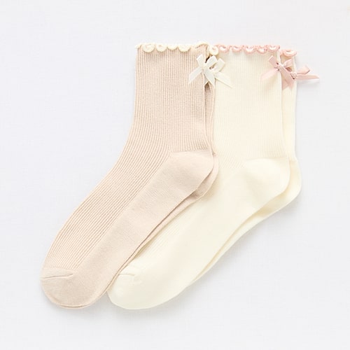 Click here for Arizona Lettuce Edge Backseam Bow Womens 2 Pair Qu... prices