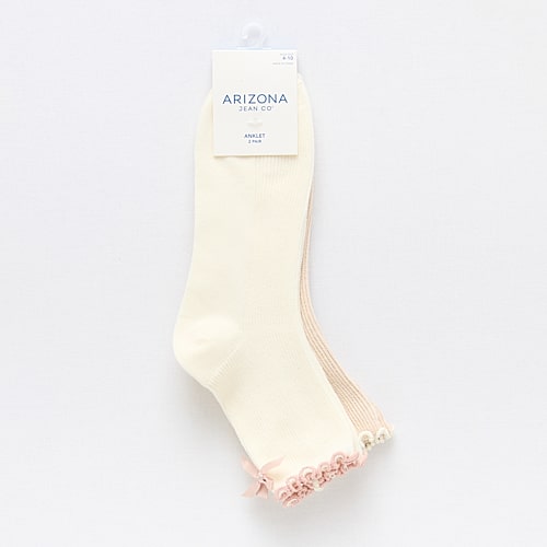 Click here for Arizona Lettuce Edge Backseam Bow Womens 2 Pair Qu... prices