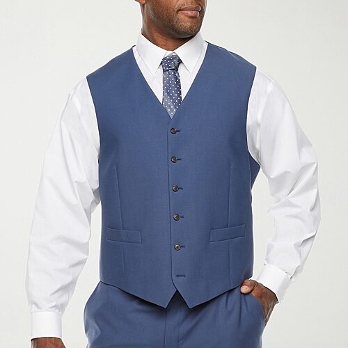 Stafford Signature Smart Wool Mens Stretch Fabric Classic Fit Big and Tall Suit Vest  3x-large  Blue