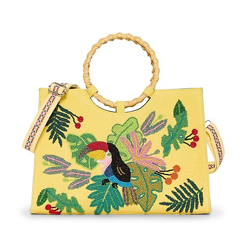 Click here for SOL and MER Beaded Tucan Tote Bag  One Size  Beige prices