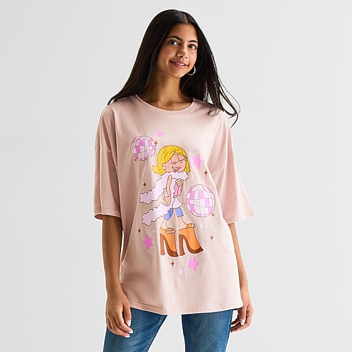 Click here for Lizzie Mcguire Oversized Tee Womens Crew Neck Shor... prices
