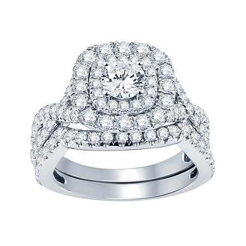 Click here for 2 CT.T.W. Natural Diamond Bridal Set  8  White prices
