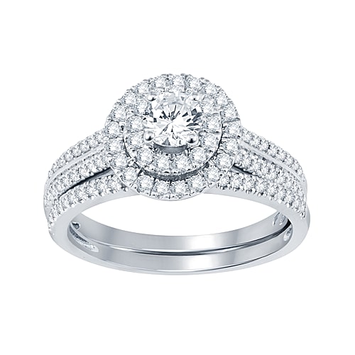 Click here for 1 CT.T.W. Natural Diamond Bridal Set  5  White prices