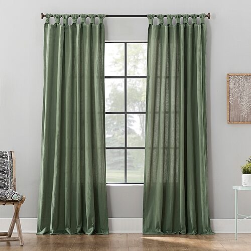 Click here for Washed Cotton Twist Tab Curtain - Moss Green prices