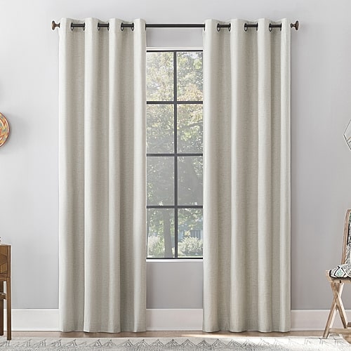 Click here for Textured Linen Blend Total Blackout Grommet Top Cu... prices