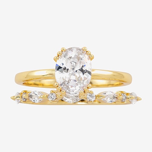 Click here for Sparkle Allure Womens Cubic Zirconia 14K Gold Over... prices
