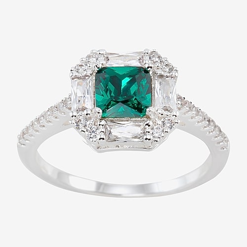 Click here for Sparkle Allure Womens Green Crystal Pure Silver Ov... prices