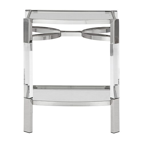 Signature Design by Ashley Chaseton Living Room Collection Glass Top End Table  One Size  Silver