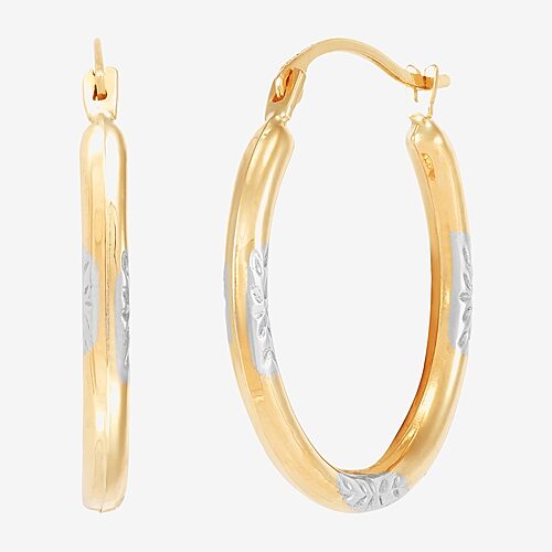 Click here for Womens 14K Gold 21.5mm Round Hoop Earrings  One Si... prices