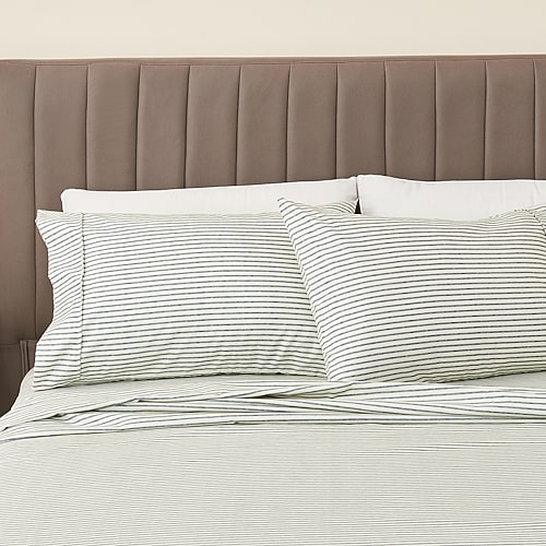 Click here for Linery Striped Microfiber Sheet Set  One Size  Blu... prices