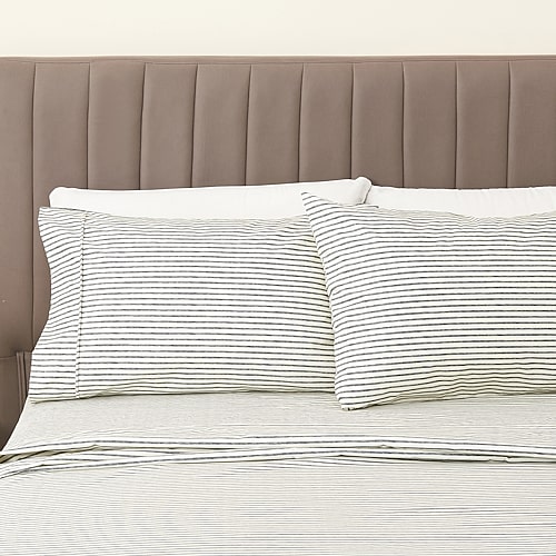 Click here for Linery Striped Microfiber Sheet Set  One Size  Gra... prices