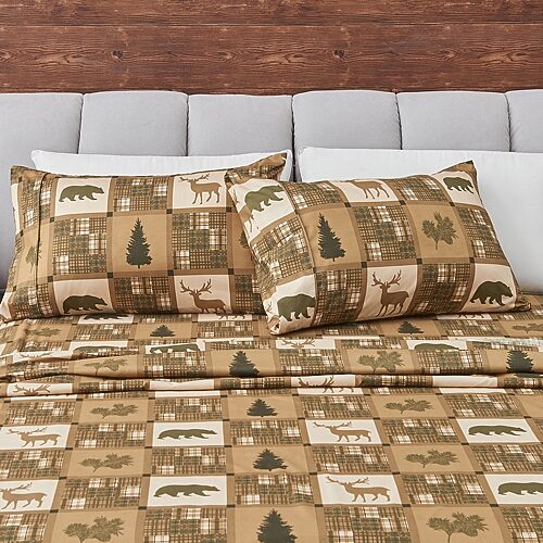 Click here for Linery Rustic Lodge Sheet Set  One Size  Green prices