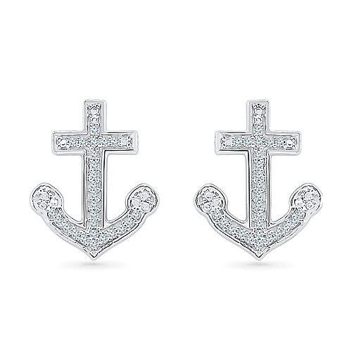 Click here for 1/10 CT. T.W. Natural White Diamond Sterling Silve... prices