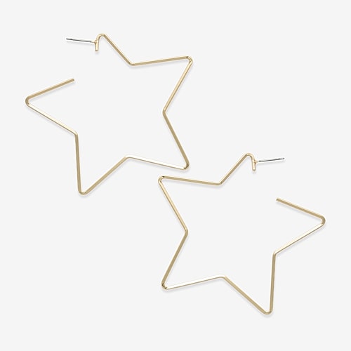 Click here for Bijoux Bar Womens 70.9mm Star Hoop Earrings  One S... prices