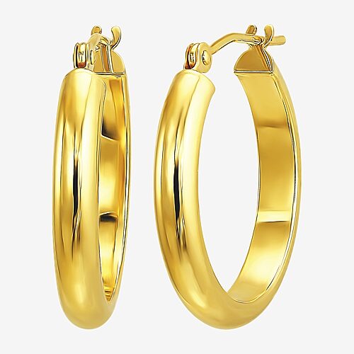 Click here for Womens 10K Gold 18mm Round Hoop Earrings  One Size... prices