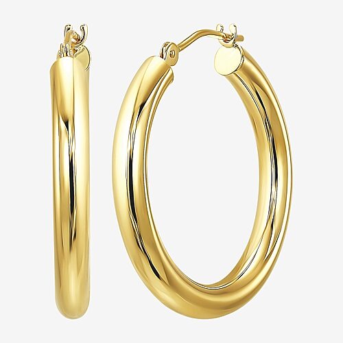 Click here for Womens 10K Gold 23mm Hoop Earrings  One Size  Yell... prices