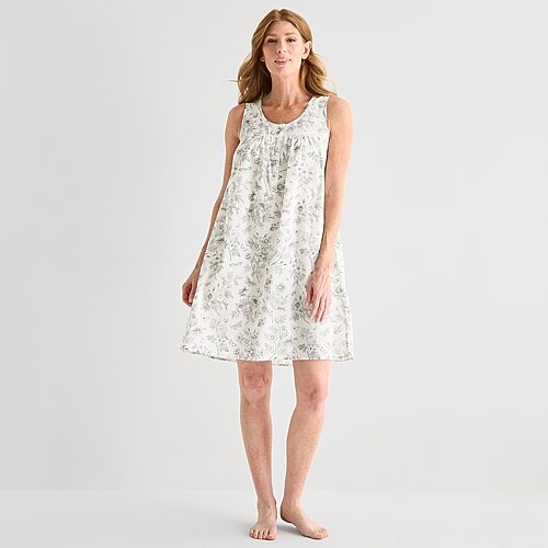 Click here for Adonna Womens Poplin Sleeveless Scoop Neck Nightgo... prices