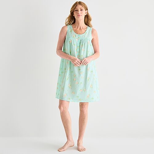 Click here for Adonna Womens Poplin Sleeveless Scoop Neck Nightgo... prices