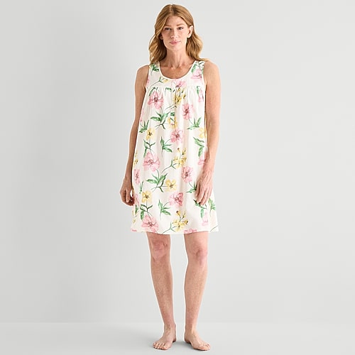 Click here for Adonna Womens Poplin Sleeveless Scoop Neck Nightgo... prices