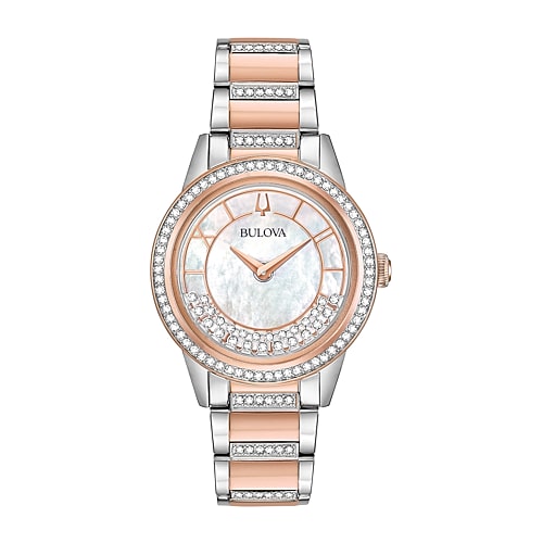 Click here for Bulova Turnstyle Womens Crystal Accent Two Tone St... prices