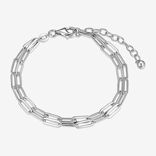 Click here for Womens Sterling Silver Solid 6 3/4 Inch Link Brace... prices