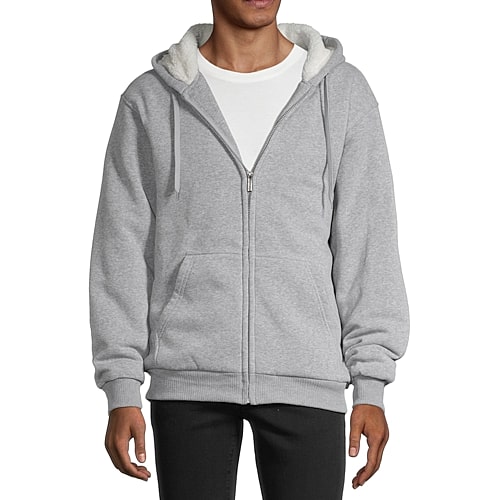 Click here for Sherpa-Lined Hoodie Jacket  X-large  Gray prices