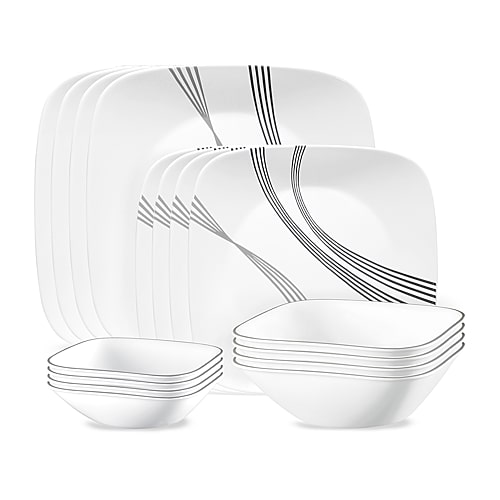 Click here for Corelle Urban Arc 16-pc. Glass Dinnerware Set  One... prices