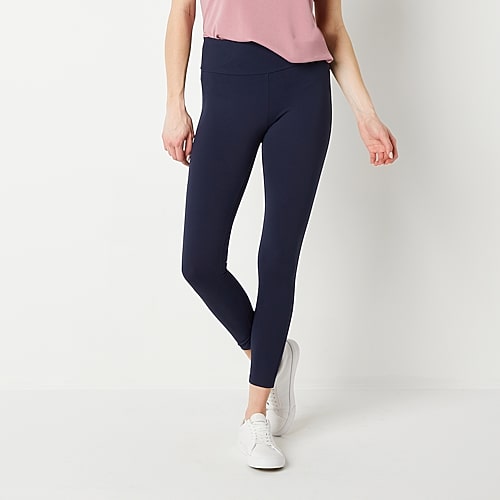 Stylus Womens Mid Rise Knit 26 7/8 Ankle Legging  Small  Blue
