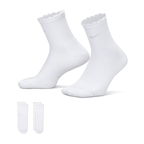 Nike Mens Everyday Elevated Mid-Crew Socks  2-Pack - White