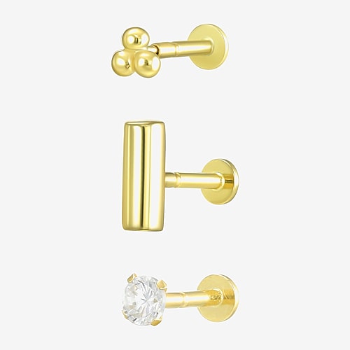 Click here for Gold Addiction Womens Cubic Zirconia 10K Gold 3 Pa... prices