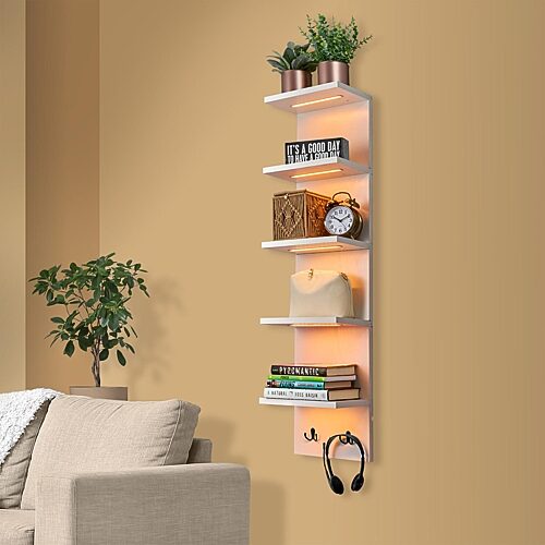 Click here for Sorbus Floating Led Lights 5-Shelf with Baskets  O... prices