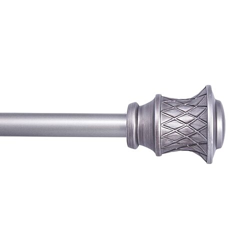 Kenney Fast Fit Jamey 5/8 Inch Decorative Curtain Rod for Easy Installation - Polished pewter