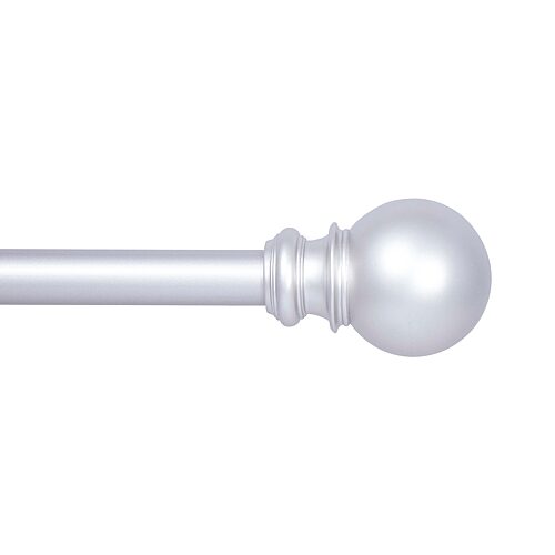 Kenney Bryce Ball 3/4 IN Adjustable Curtain Rod  One Size  Silver