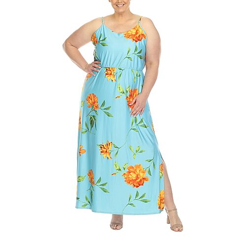 Click here for Plus Size White Mark Floral Strap Maxi Dress prices