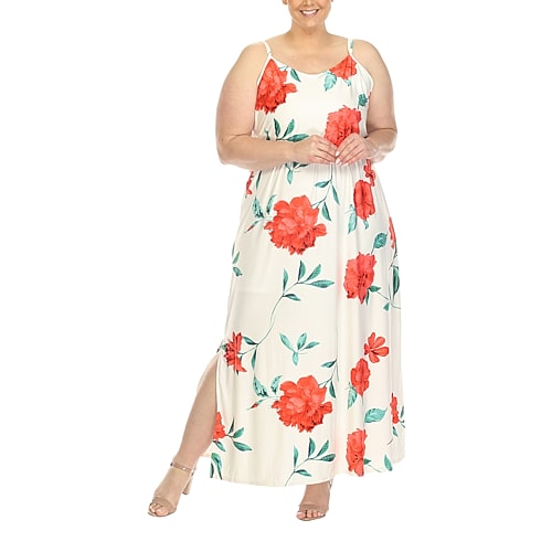 Click here for Plus Size White Mark Floral Strap Maxi Dress prices
