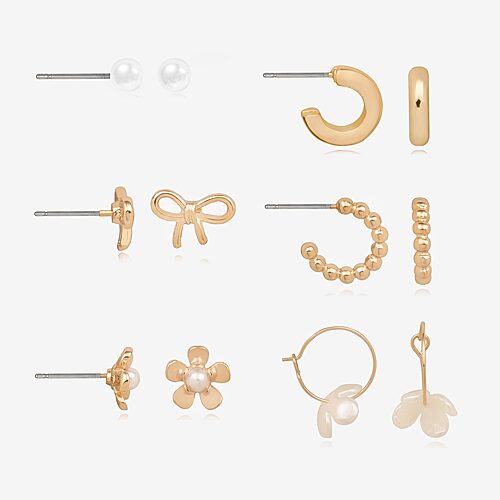 Click here for Bijoux Bar Delicates Womens Flower 6 Pair Earring... prices