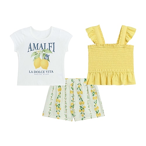Click here for by&by girl Lemons Toddler Girls 3-pc. Short Set  5... prices