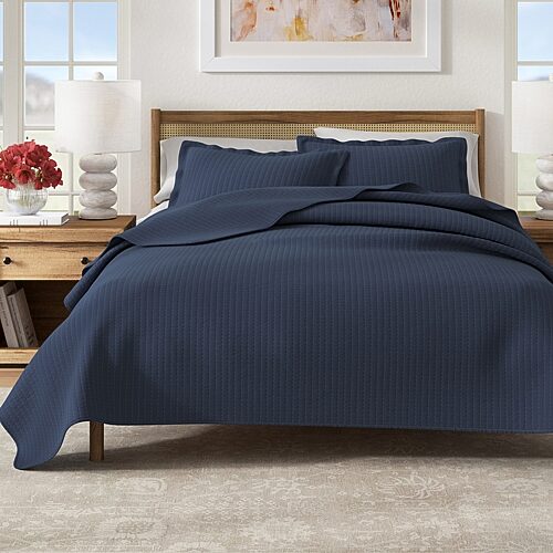 Click here for Linery Detailed Channel Stitch Reversible Quilt Se... prices