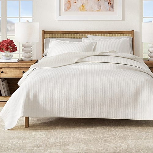 Click here for Linery Detailed Channel Stitch Reversible Quilt Se... prices