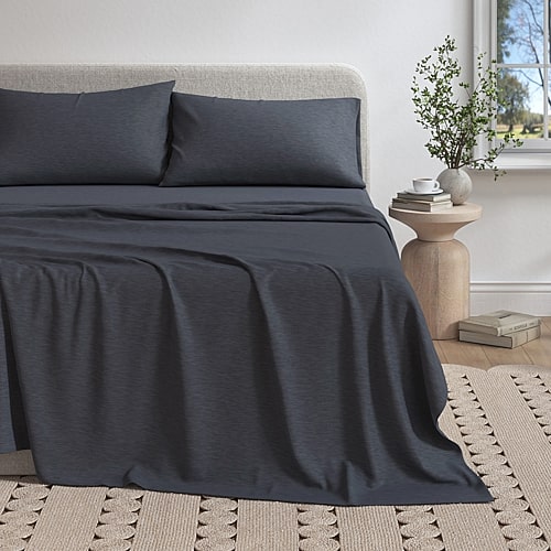 Click here for Linery Heathered Jersey Sheet Set  One Size  Blue prices