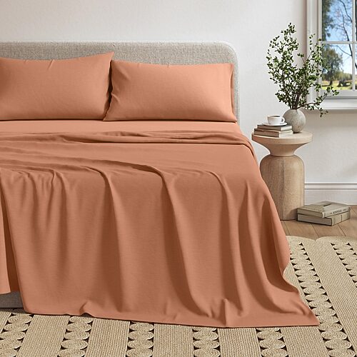 Click here for Linery Heathered Jersey Sheet Set  One Size  Orang... prices