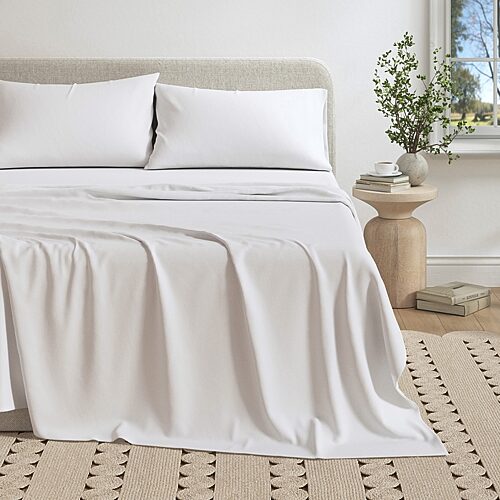 Click here for Linery Heathered Jersey Sheet Set  One Size  White prices