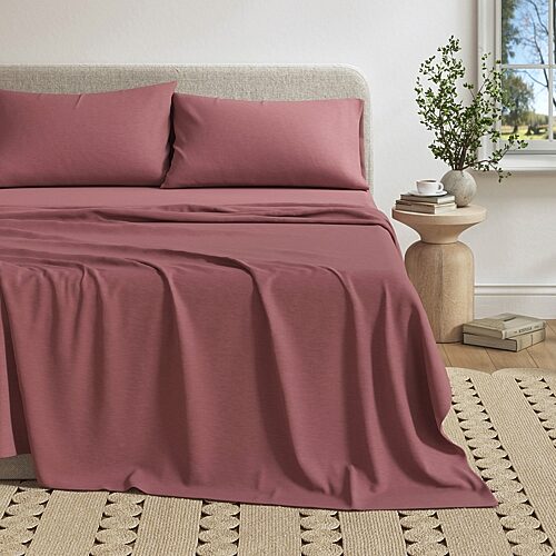 Click here for Linery Heathered Melange Sheet Set  One Size  Pink prices