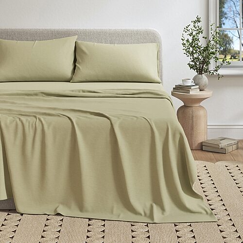 Click here for Linery Heathered Melange Sheet Set  One Size  Blue prices